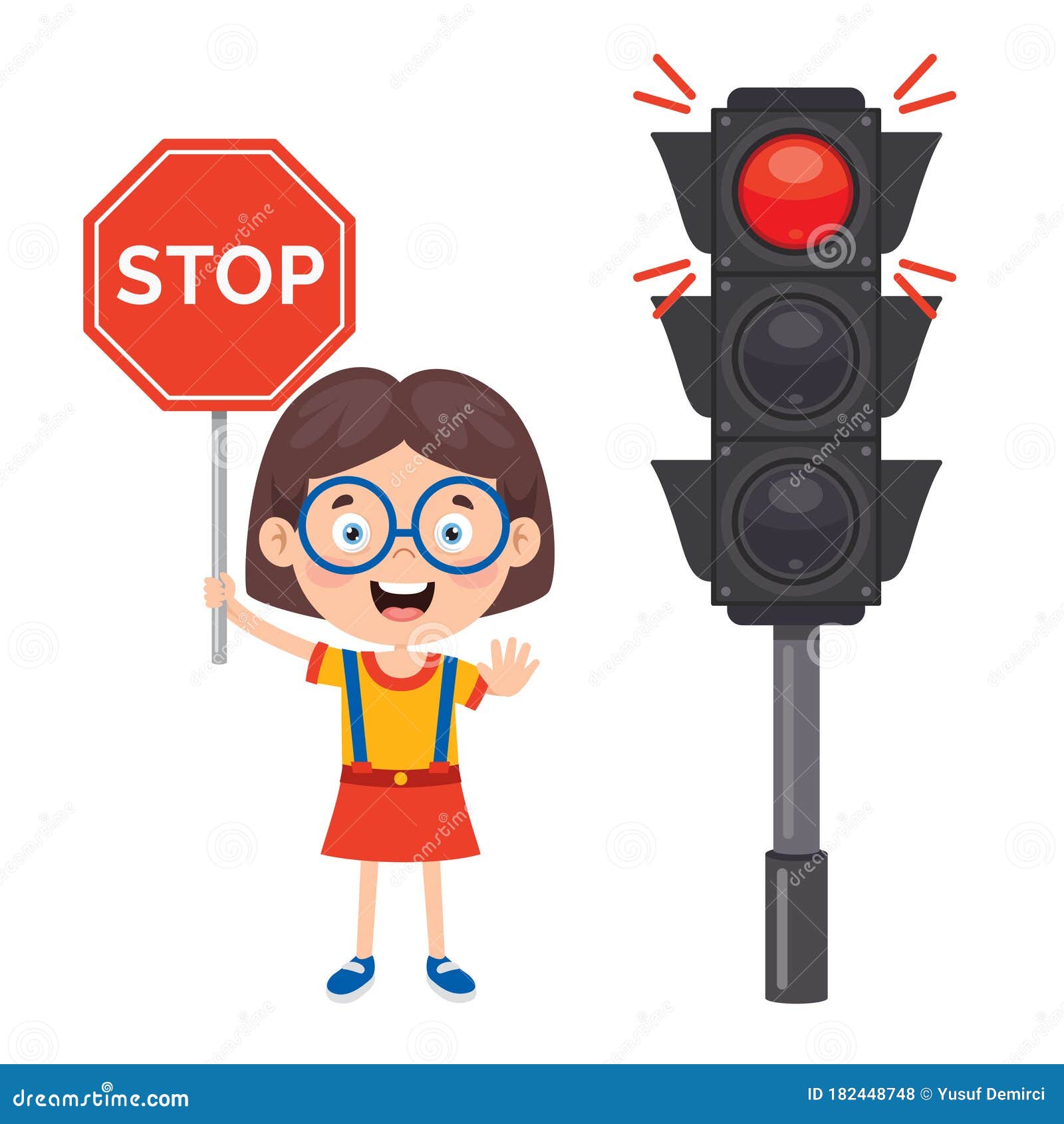 Traffic Concept with Funny Characters Stock Vector - Illustration of ...