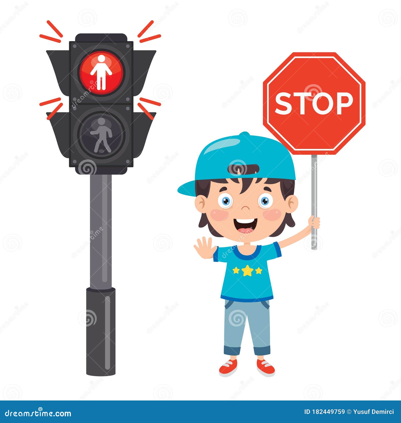 Traffic Concept with Funny Characters Stock Vector - Illustration of ...