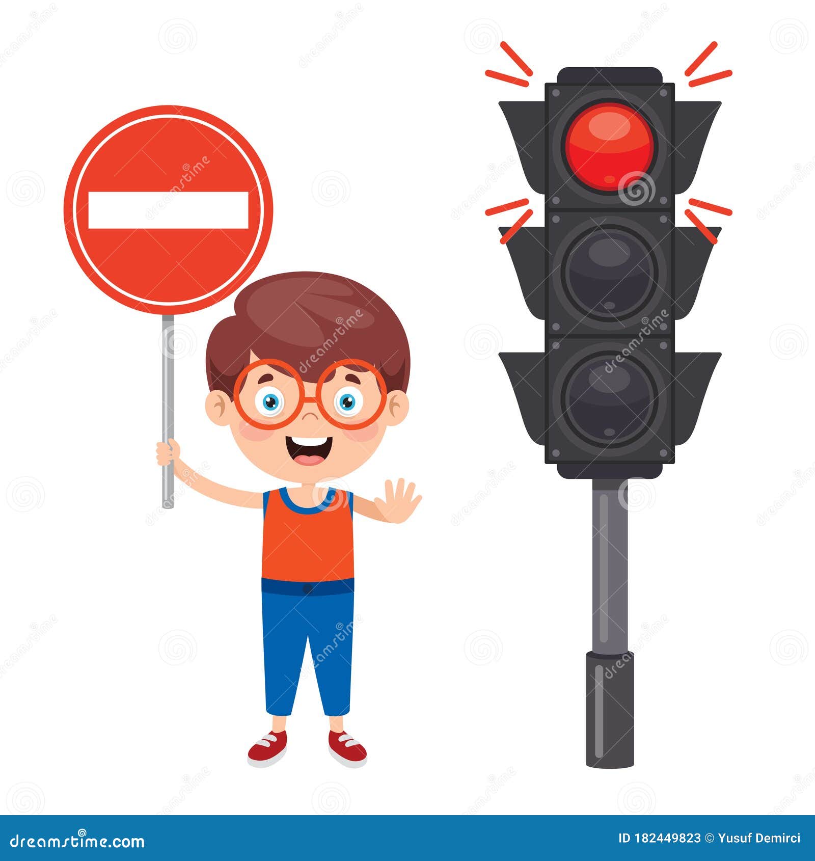 Traffic Concept with Funny Characters Stock Vector - Illustration of ...