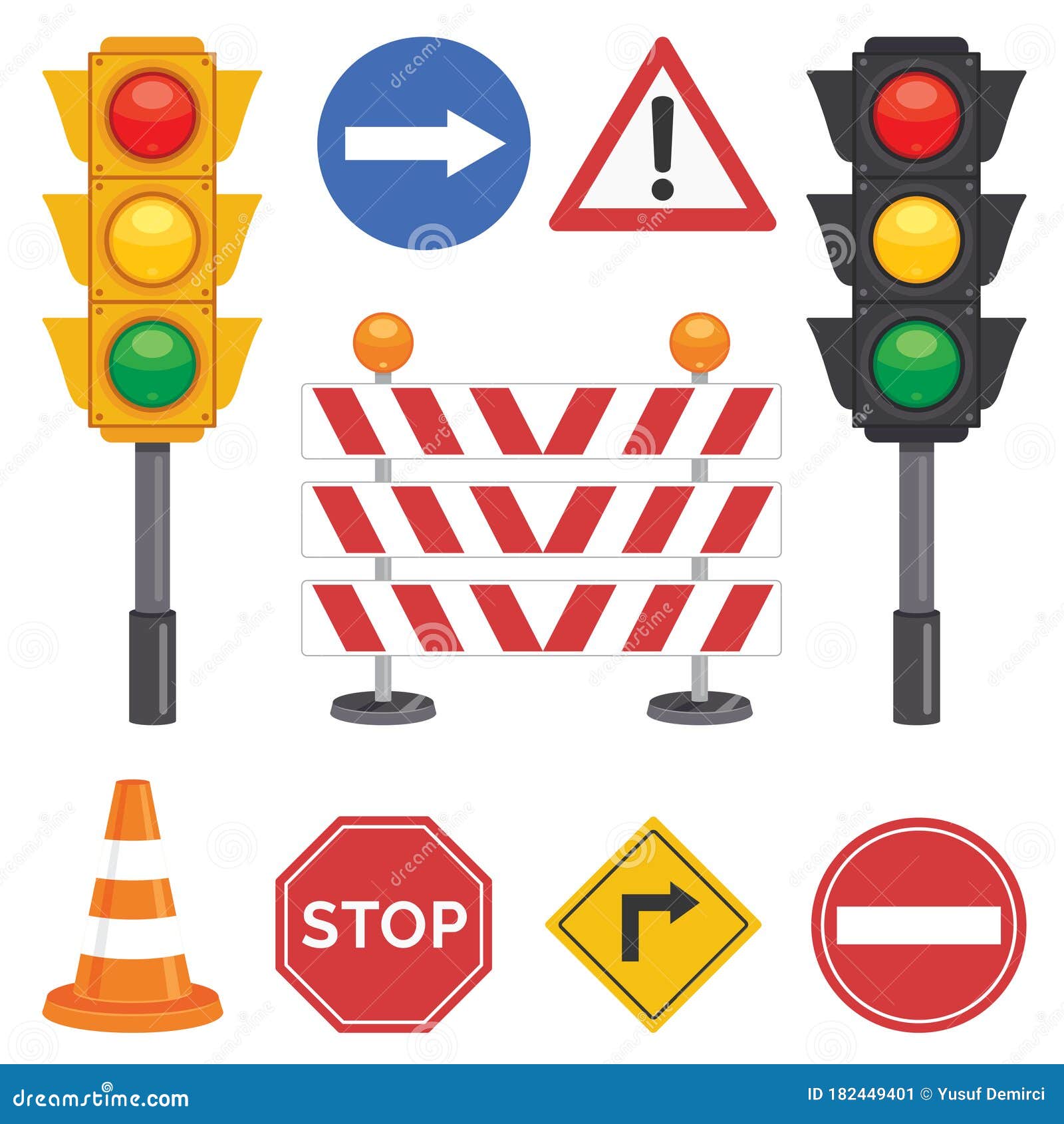 Traffic Concept with Lights and Equipments Stock Vector - Illustration ...