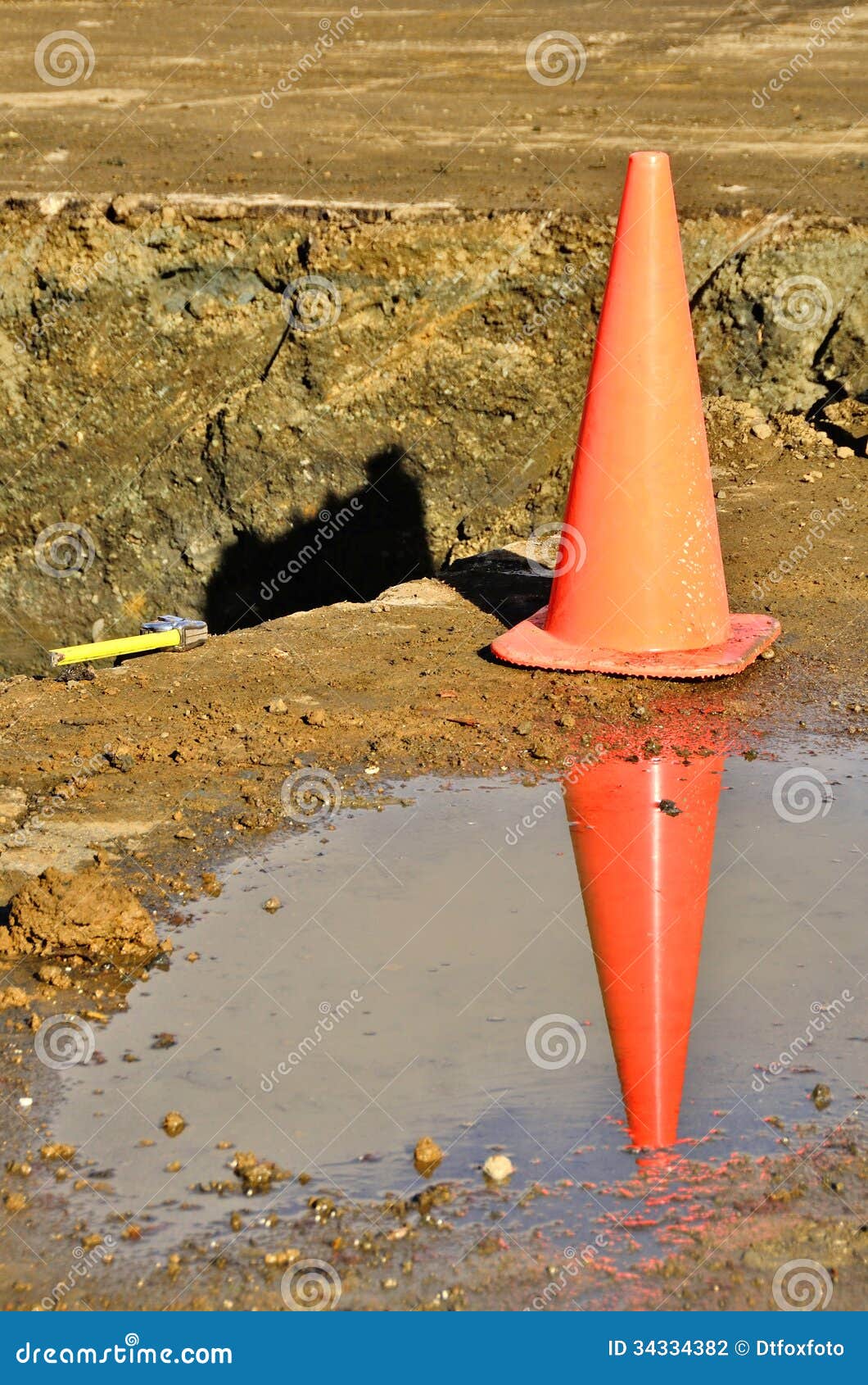 Traffic Cone stock photo. Image of sink, damage, orange - 34334382