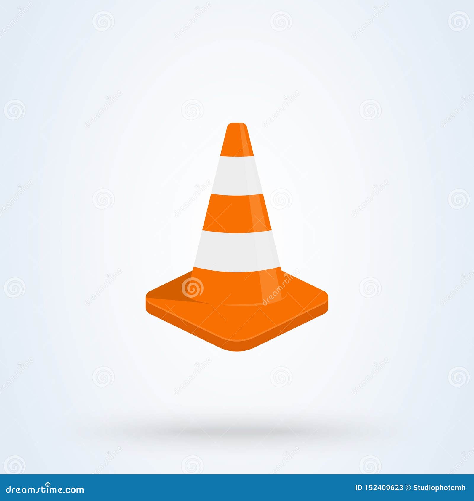 Traffic Cone Flat Style. Simple Vector Modern Icon Design Illustration ...