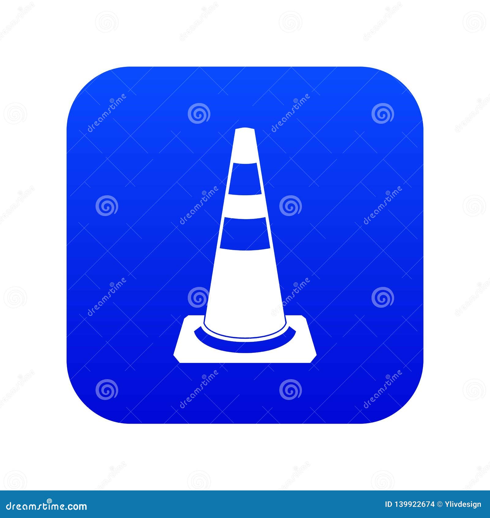 Traffic Cone Icon Digital Blue Stock Vector - Illustration of ...