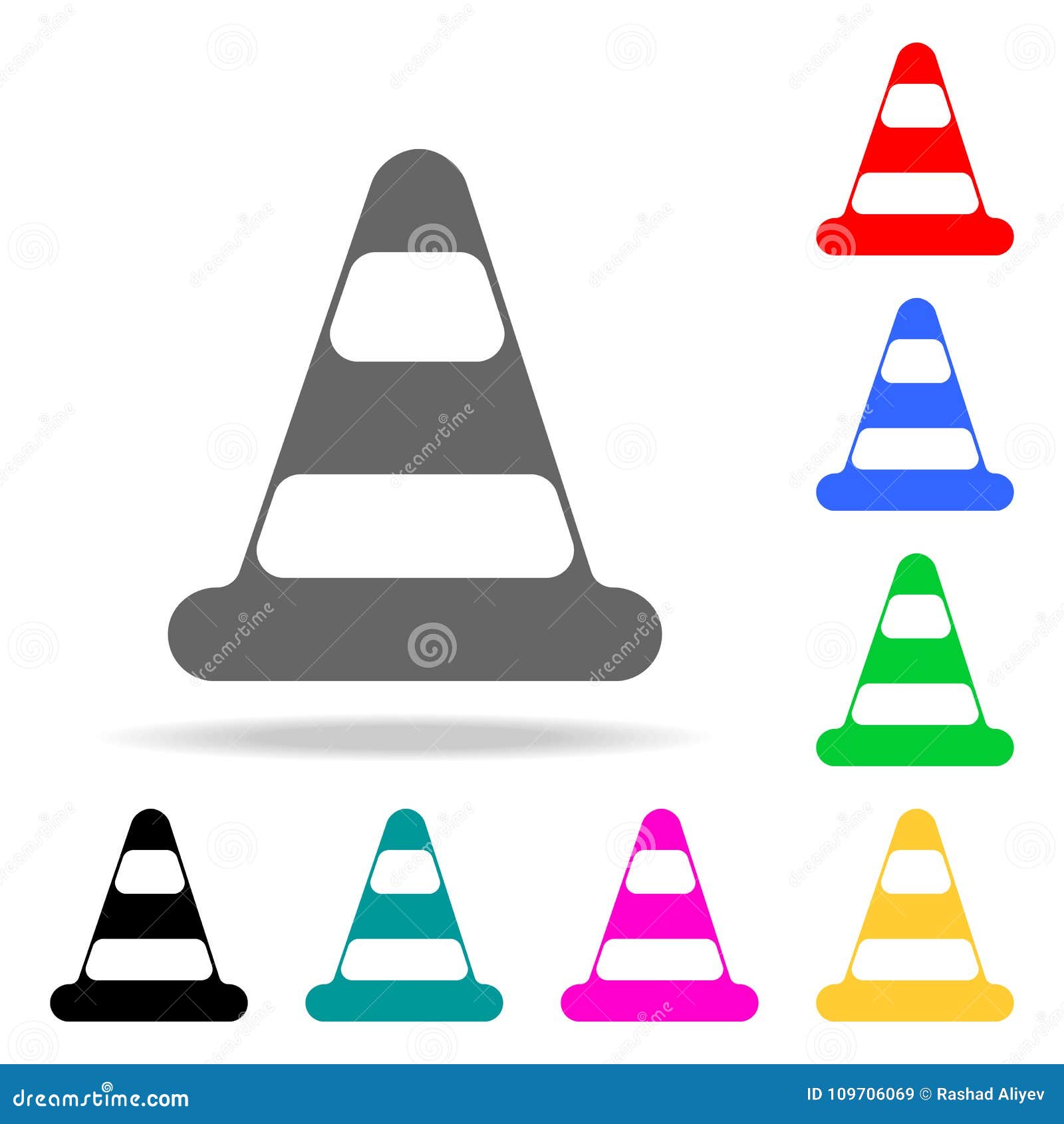Traffic Cone Icon. Element Firefighters Multi Colored Icons for Mobile ...