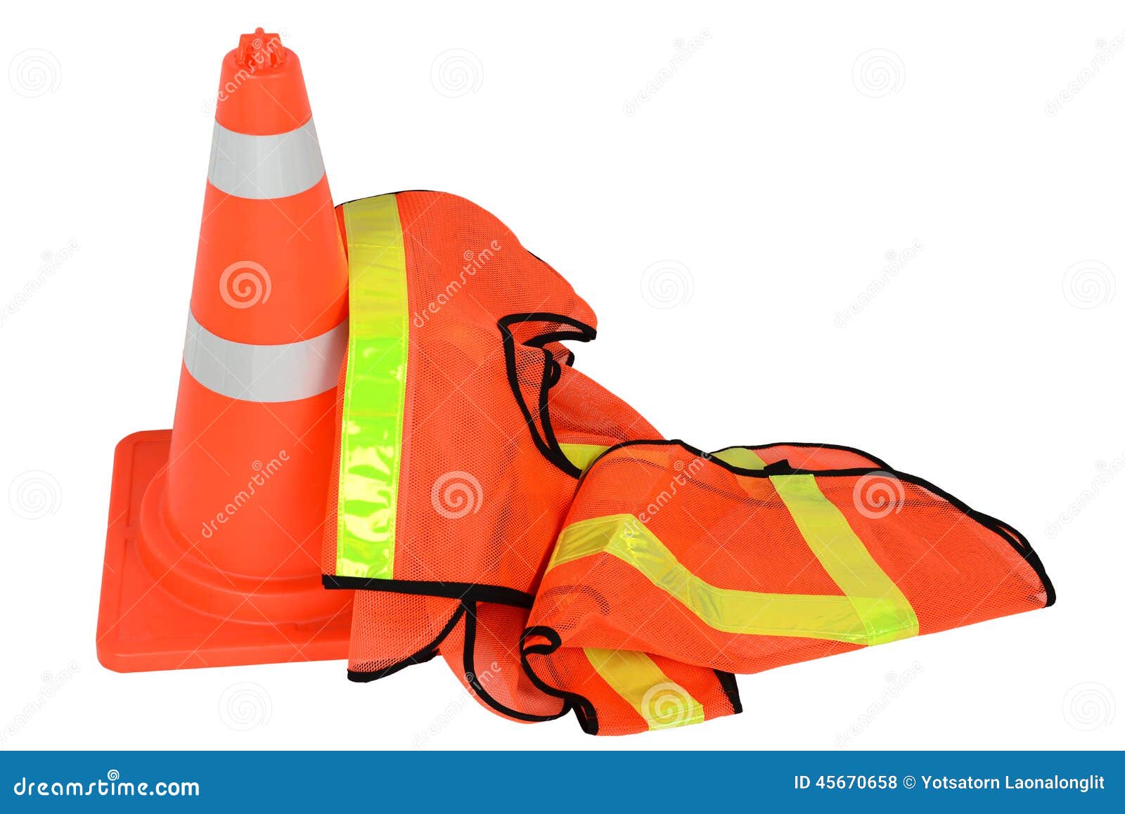 Traffic Cone and Luminous Vests Stock Photo - Image of pawn, colour ...