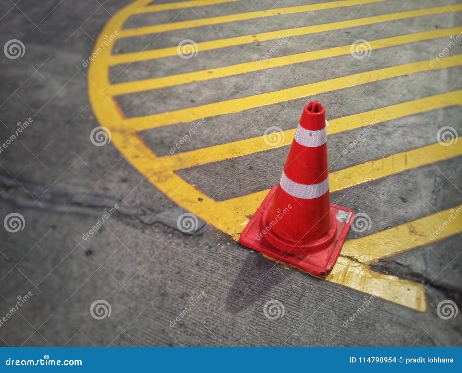 Traffic Cone Orange Color on the Road Stock Photo - Image of concrete ...