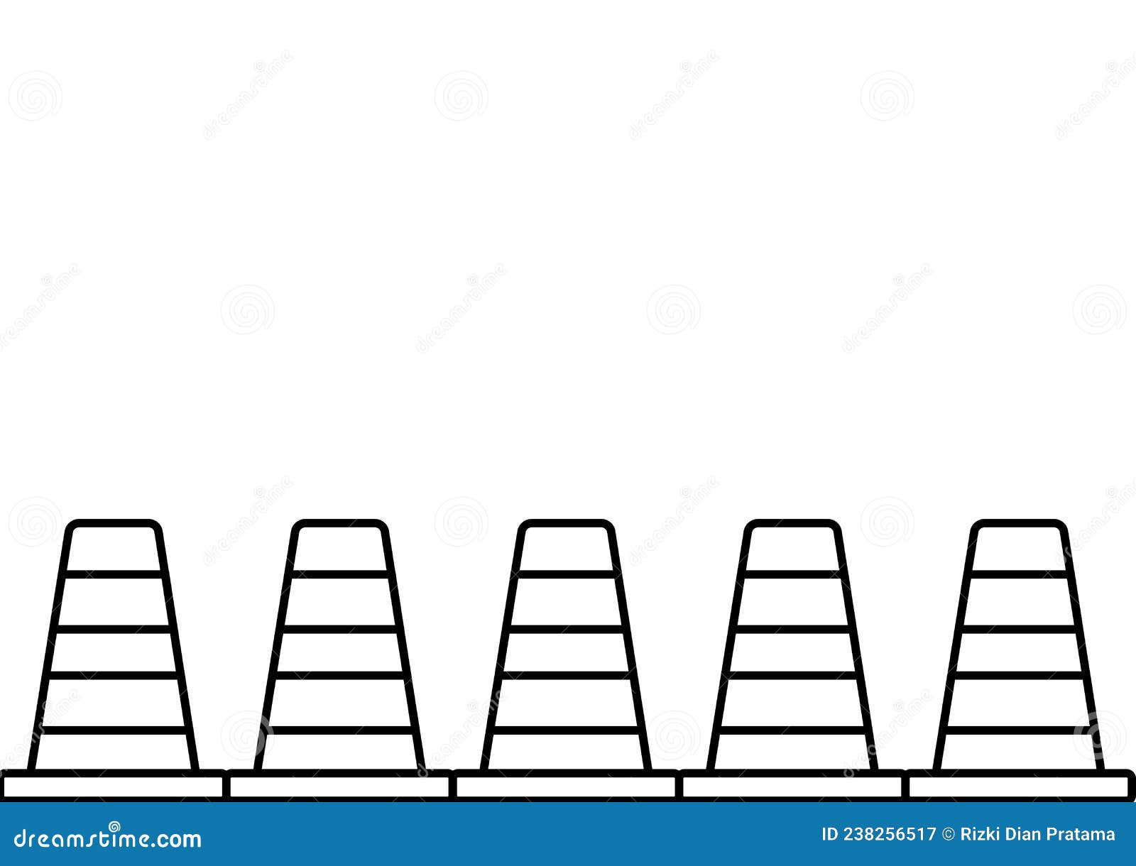 Traffic cone outline stock vector. Illustration of caution - 238256517