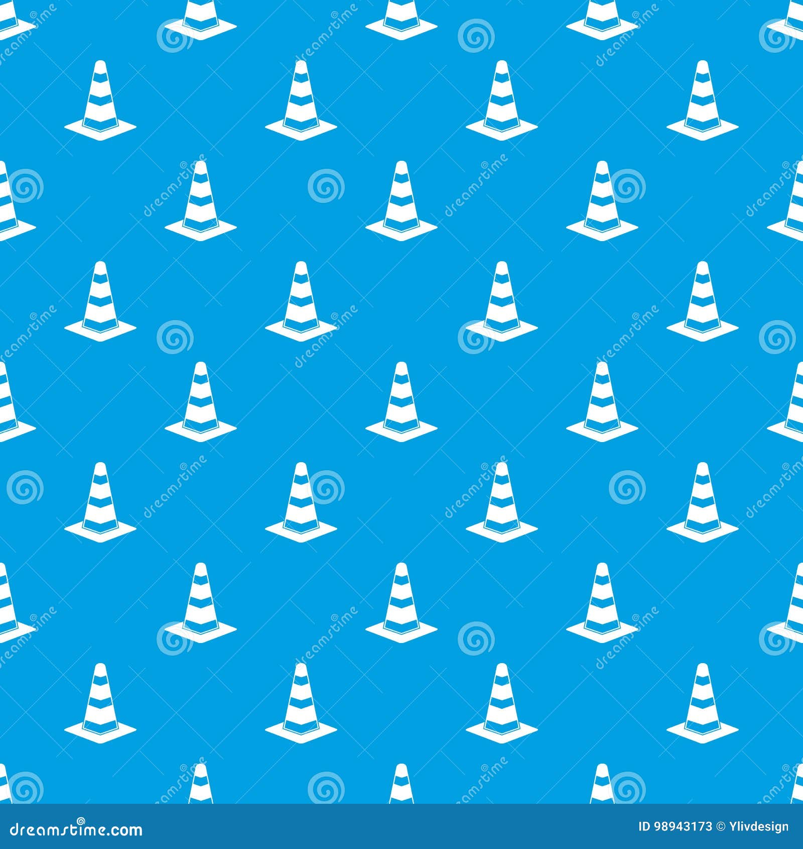 Traffic Cone Pattern Seamless Blue Stock Vector - Illustration of ...