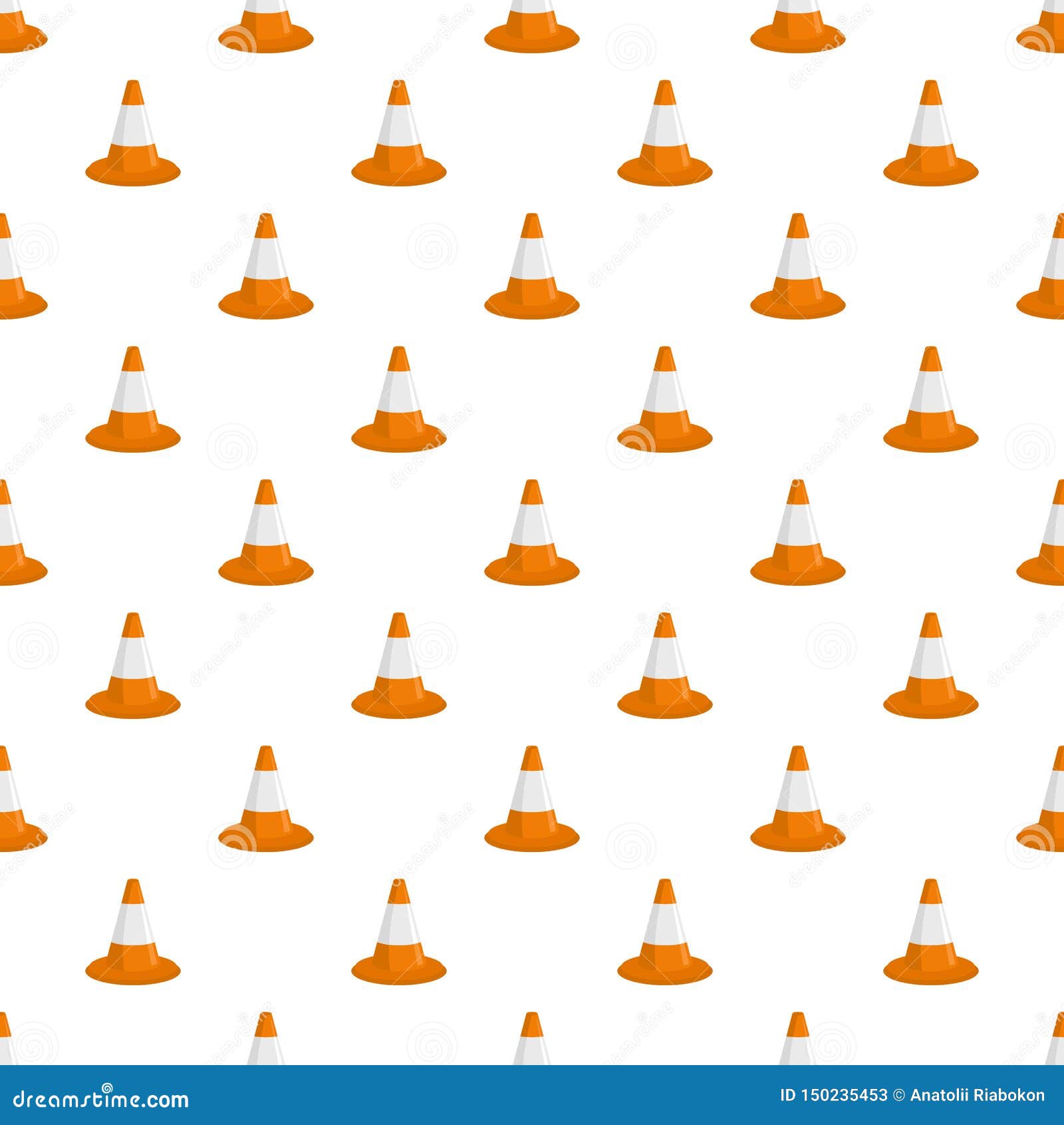 Traffic Cone Pattern Seamless Vector Stock Vector - Illustration of ...