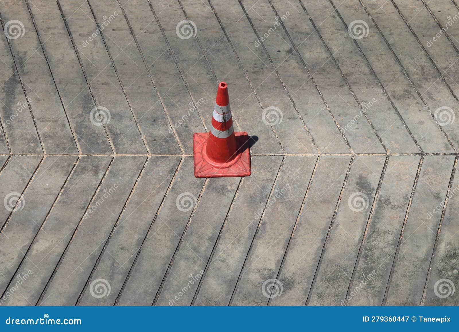 A Traffic Cone is Placed on the Concrete Floor Stock Image - Image of ...