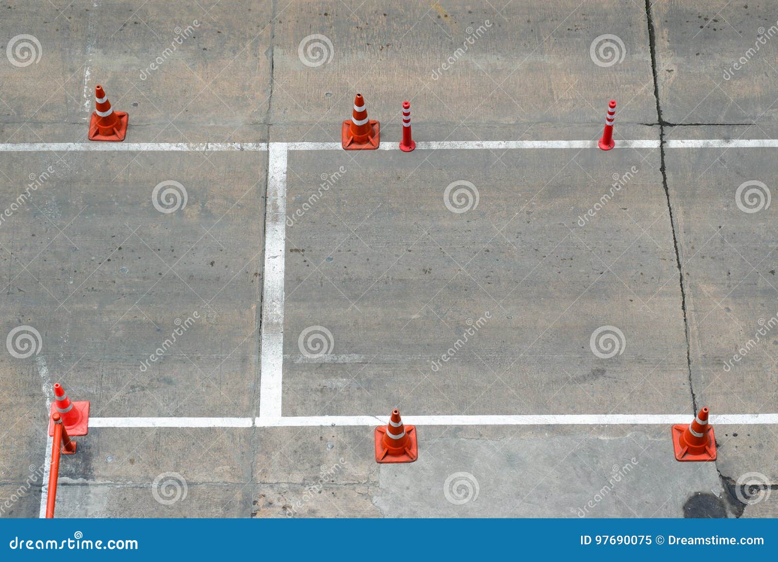 Traffic cone on the road stock image. Image of change - 97690075