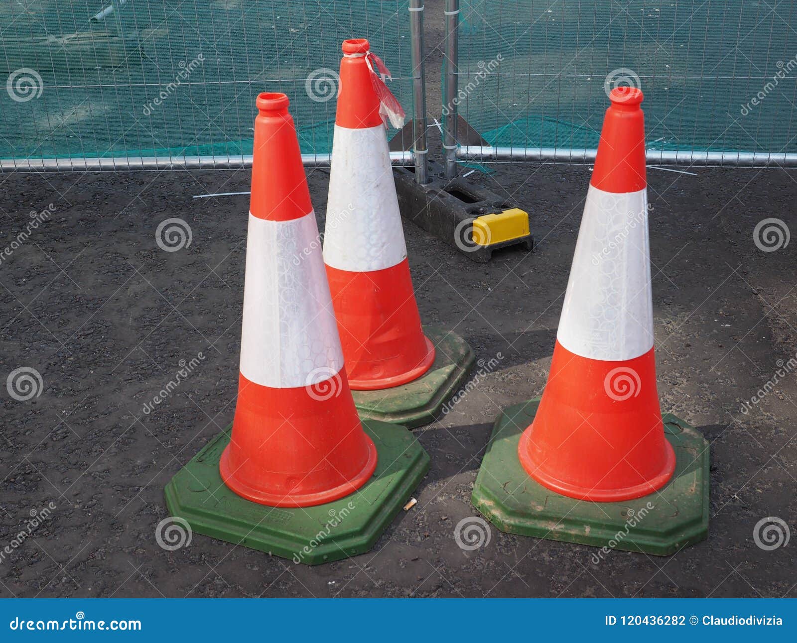 Traffic cone sign stock photo. Image of striped, white - 120436282