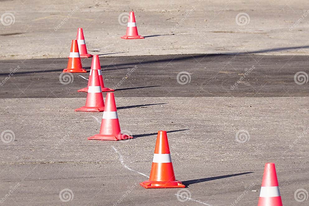 Traffic Cone Tipped Over on Pavement Stock Photo - Image of stop, deep ...