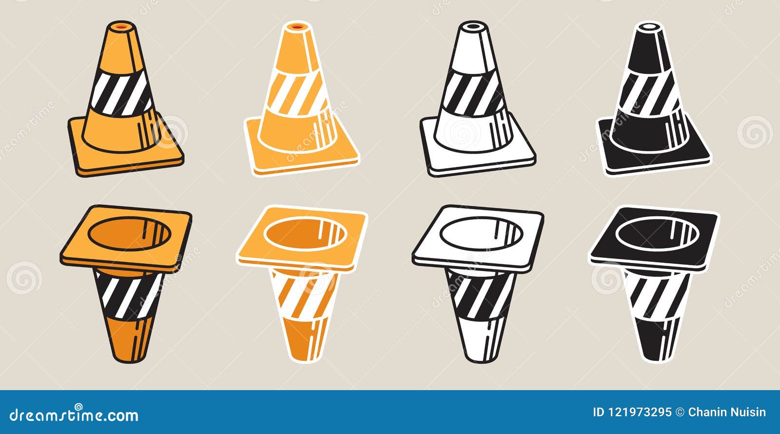Traffic Cone Vector Icon Logo Doodle Cartoon Illustration Stock ...