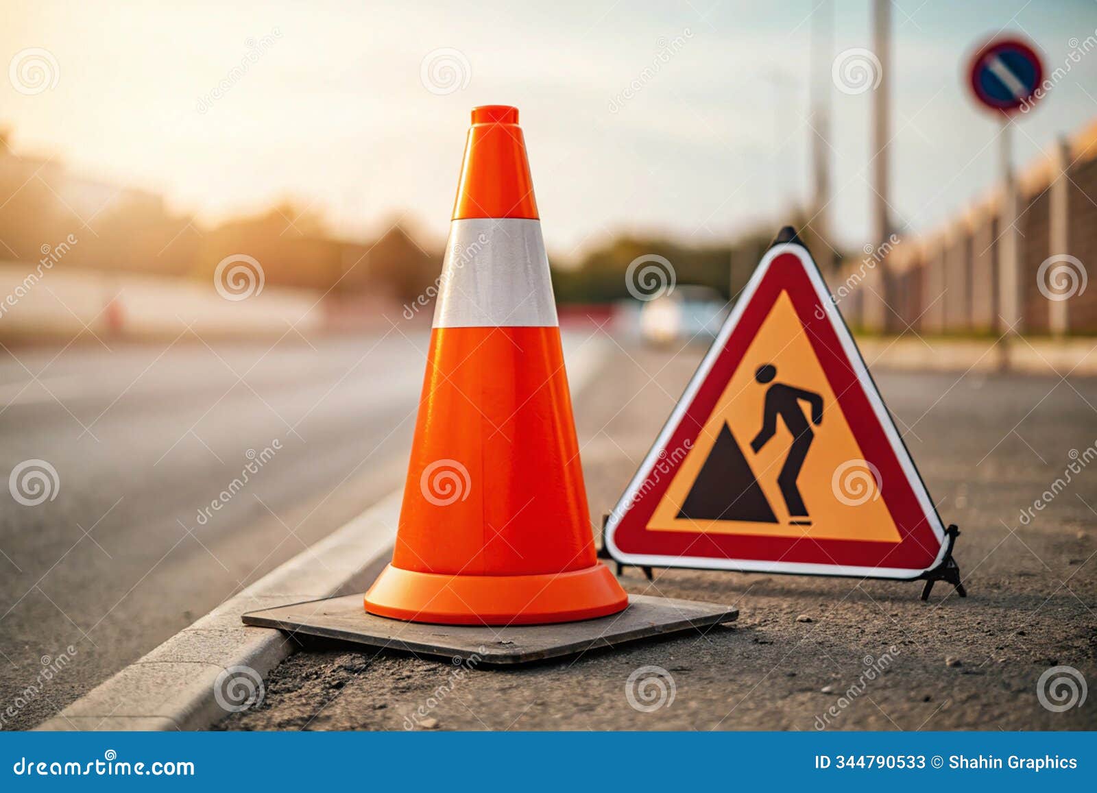 Traffic Cone. Warning Sign. Road Traffic Triangle Cone Illustration ...