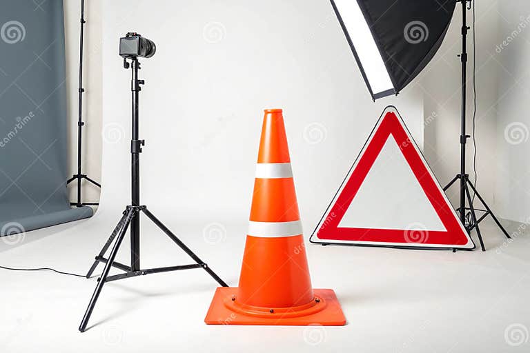 Traffic Cone. Warning Sign. Road Traffic Triangle Cone Illustration ...