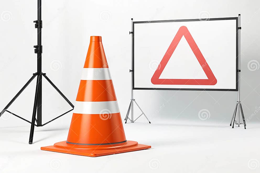 Traffic Cone. Warning Sign. Road Traffic Triangle Cone Illustration ...