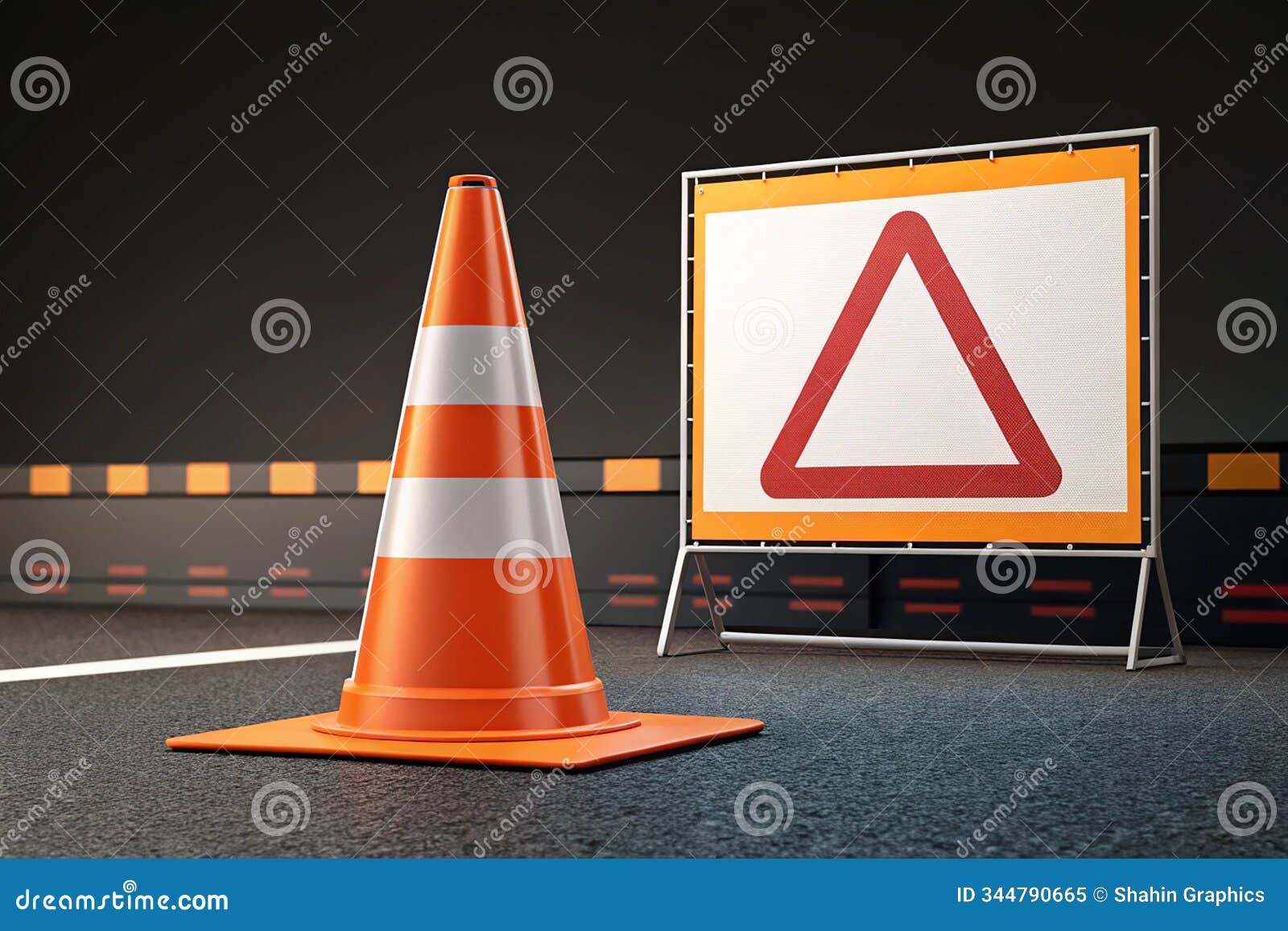 Traffic Cone. Warning Sign. Road Traffic Triangle Cone Illustration ...