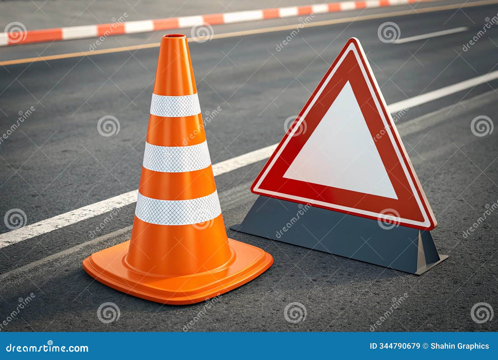 Traffic Cone. Warning Sign. Road Traffic Triangle Cone Illustration ...