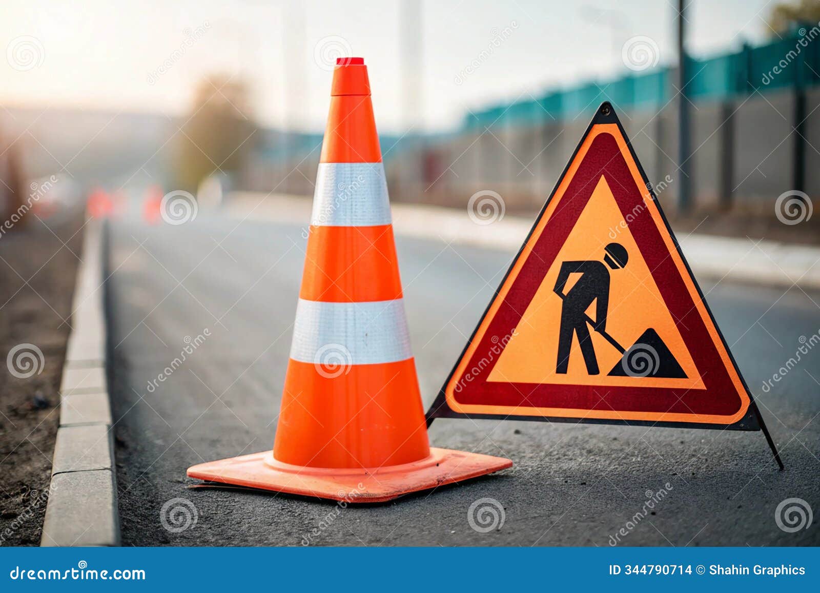 Traffic Cone. Warning Sign. Road Traffic Triangle Cone Illustration ...