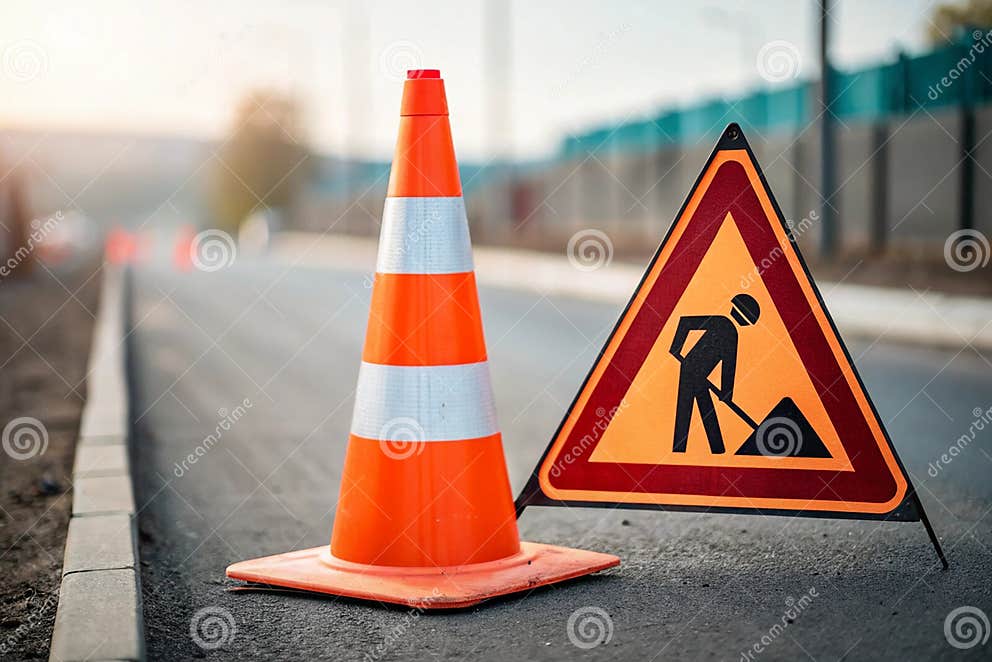 Traffic Cone. Warning Sign. Road Traffic Triangle Cone Illustration ...