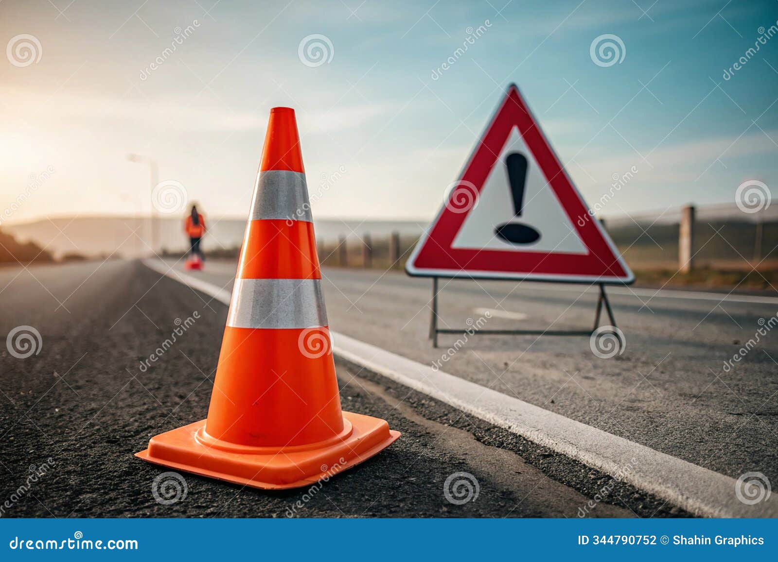 Traffic Cone. Warning Sign. Road Traffic Triangle Cone Illustration ...