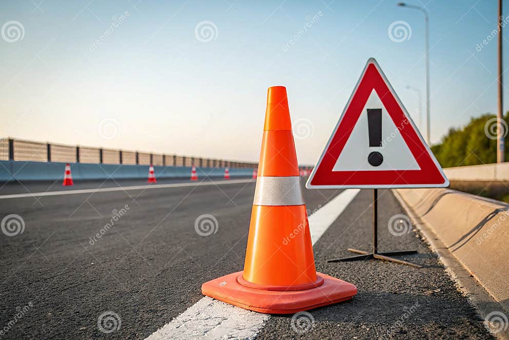Traffic Cone. Warning Sign. Road Traffic Triangle Cone Illustration ...