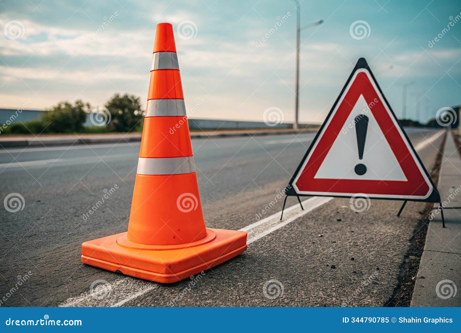 Traffic Cone. Warning Sign. Road Traffic Triangle Cone Illustration ...