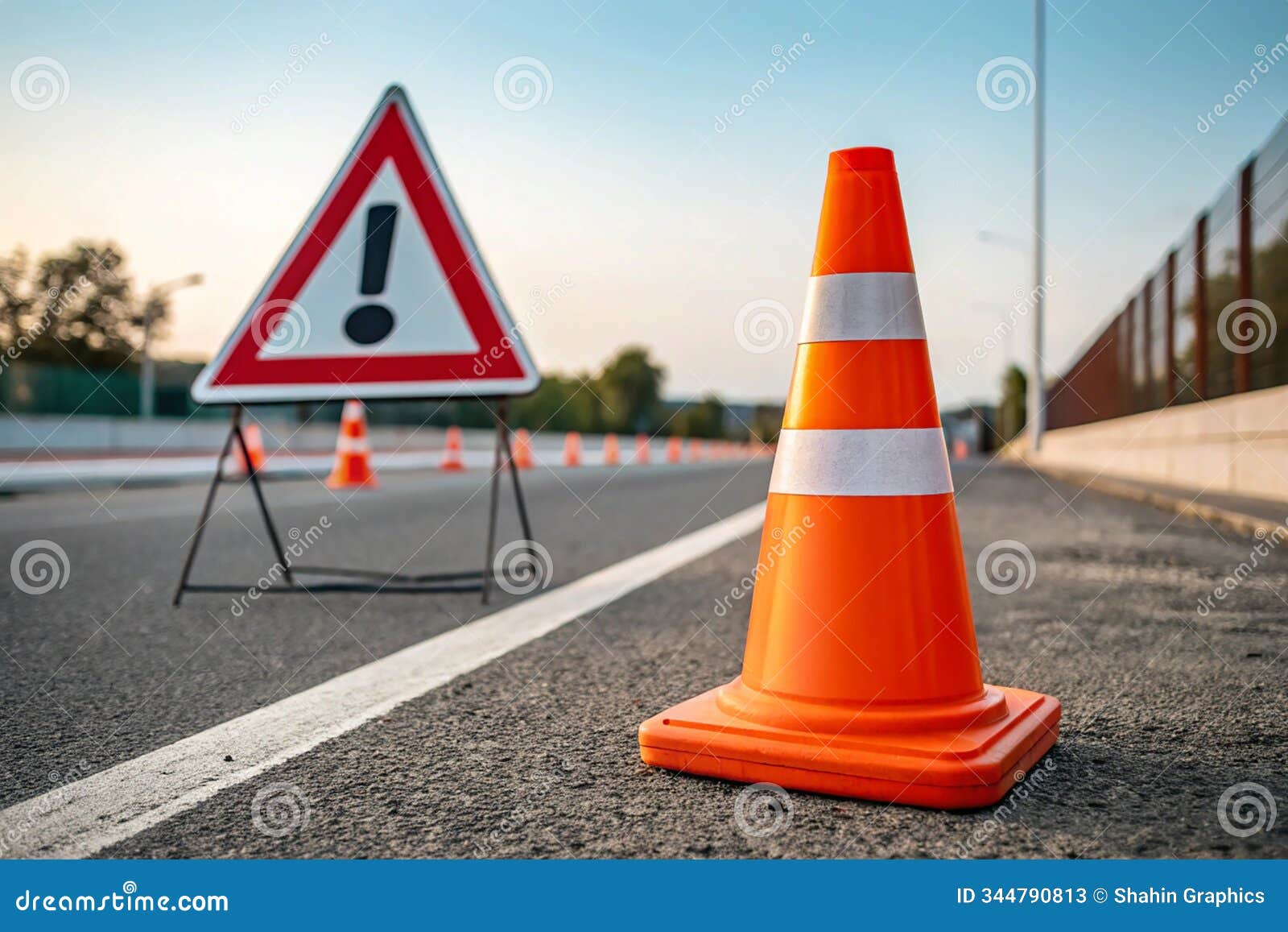 Traffic Cone. Warning Sign. Road Traffic Triangle Cone Illustration ...
