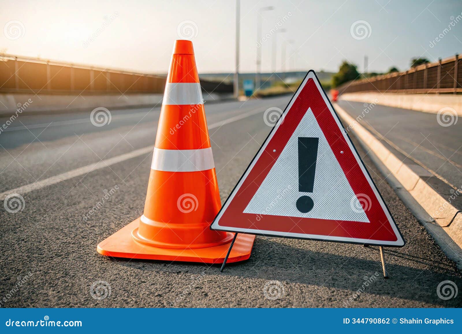 Traffic Cone. Warning Sign. Road Traffic Triangle Cone Illustration ...