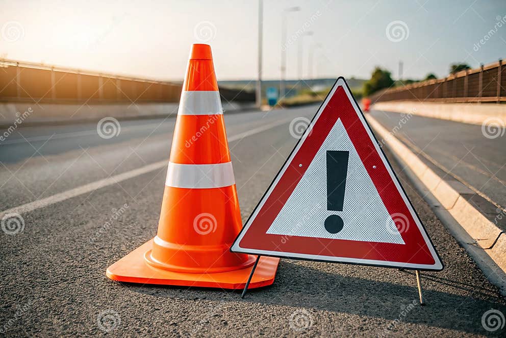 Traffic Cone. Warning Sign. Road Traffic Triangle Cone Illustration ...