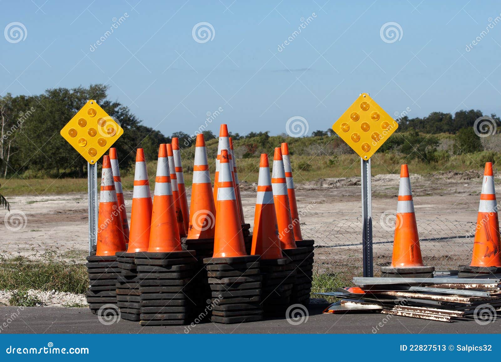 Traffic cones stock image. Image of metal, traffic, daytime - 22827513