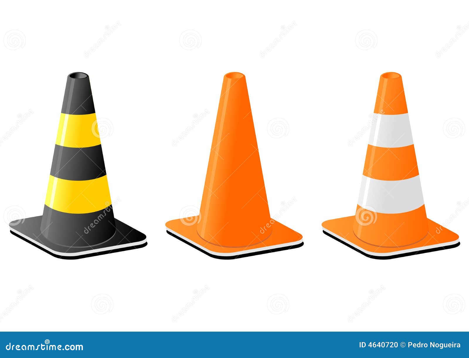 Traffic cones stock vector. Illustration of caution, street - 4640720