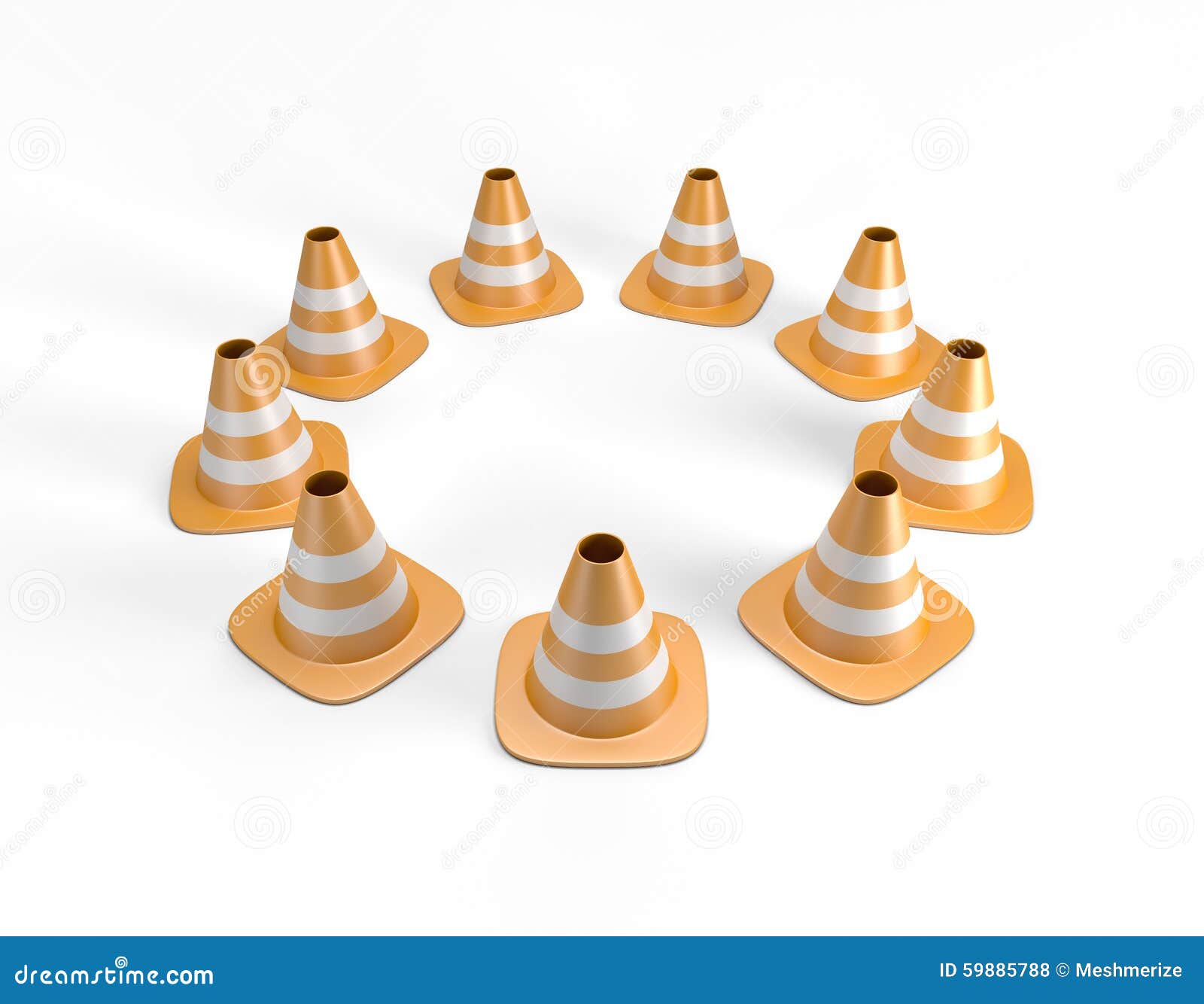 Traffic Cones Arranged in a Circle and Including a Clipping Path Stock ...
