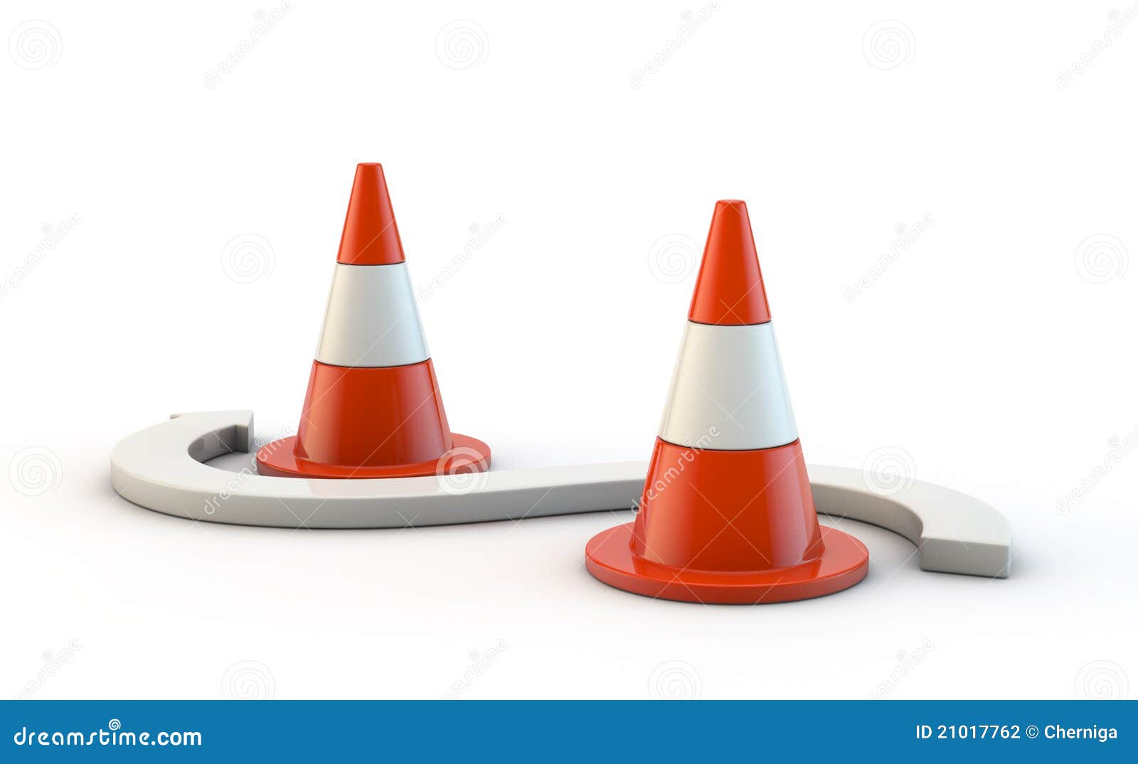 Traffic cones and arrow stock illustration. Illustration of attention ...