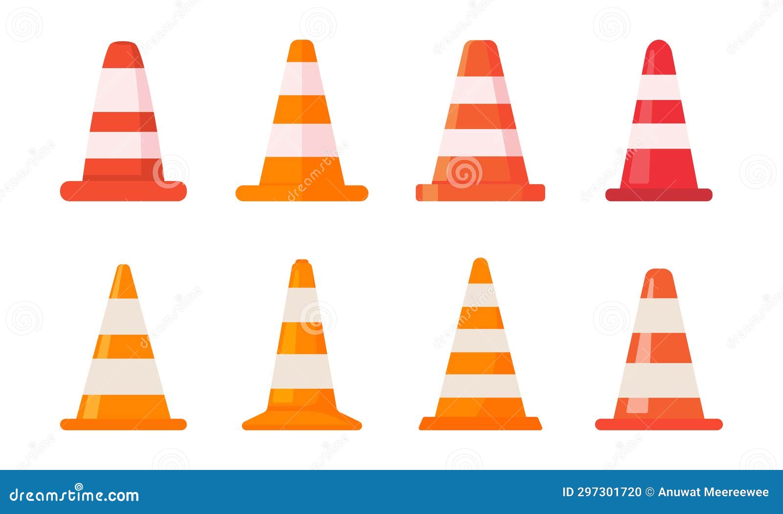 Traffic Cones. Barrier Cones Divide the Protective Zone Stock Vector ...