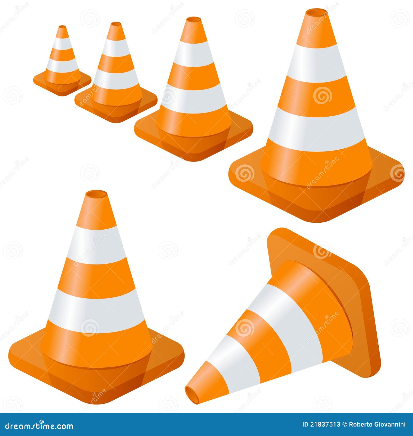 Traffic Cones Collection stock vector. Illustration of clip - 21837513