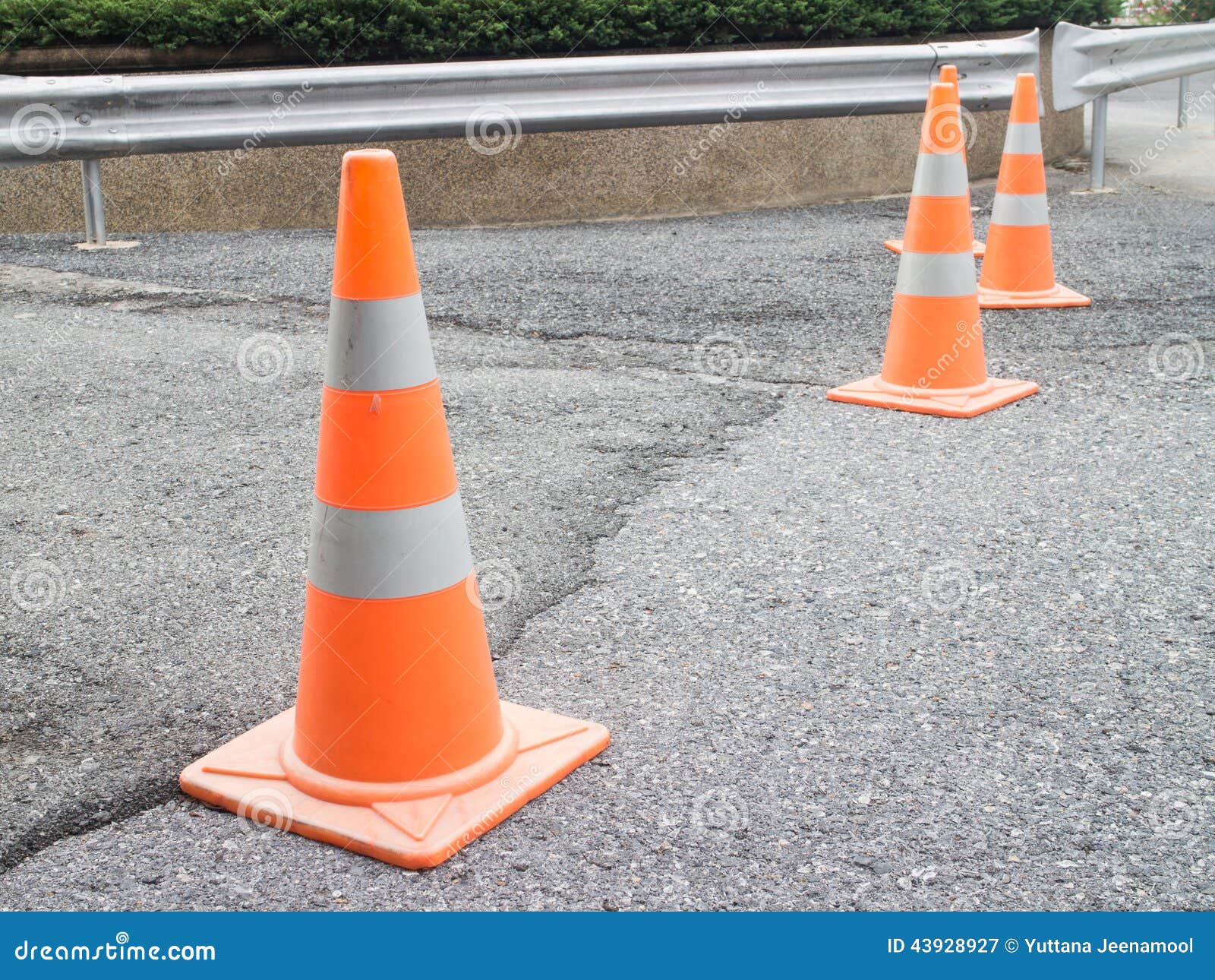Traffic Cones, Construction, Concrete Road. Stock Image - Image of road ...