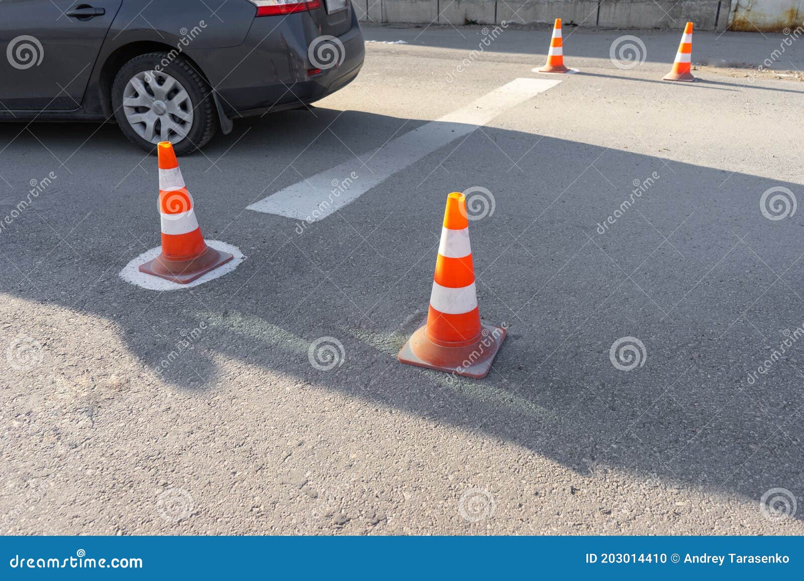 Traffic Cones in Driving School or Test. Stock Photo - Image of ...