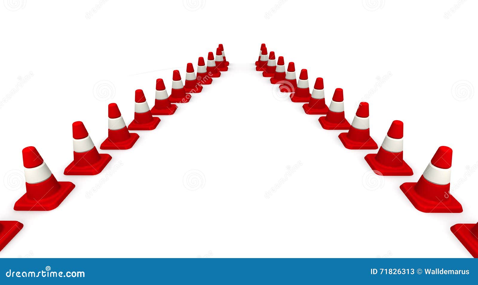 Traffic Cones Forming Driving Direction Stock Illustration ...