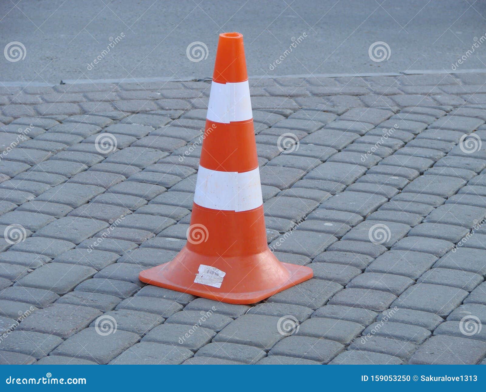 Traffic Cones Lined Up on the Side of Road Stock Photo - Image of ...