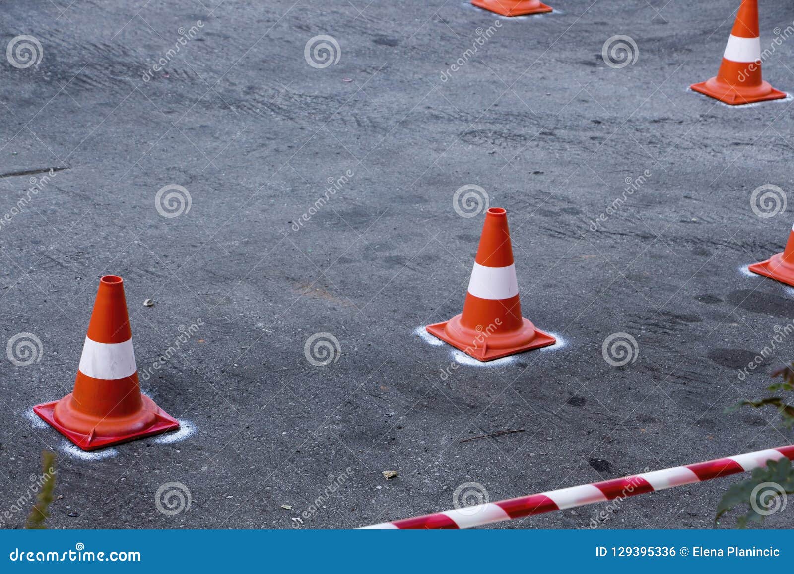 Traffic cones stock photo. Image of outside, traffic - 129395336