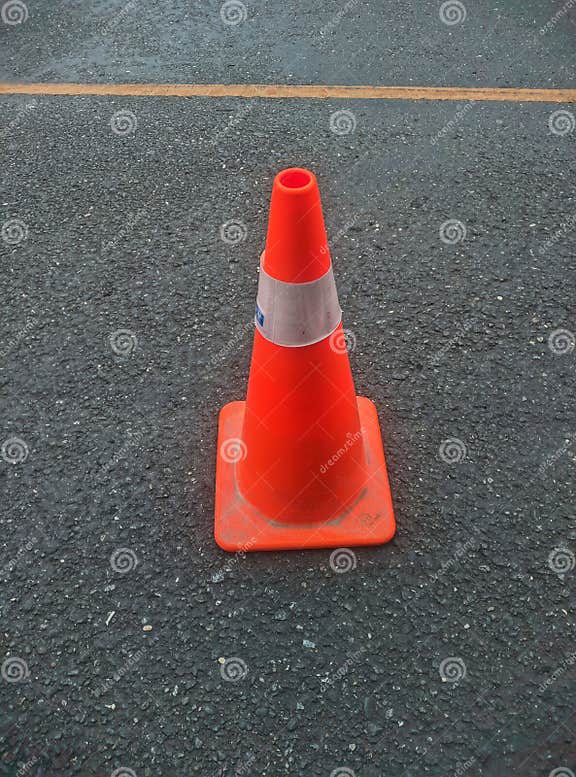 Traffic Cones on the Side of the Road Stock Photo - Image of road, line ...