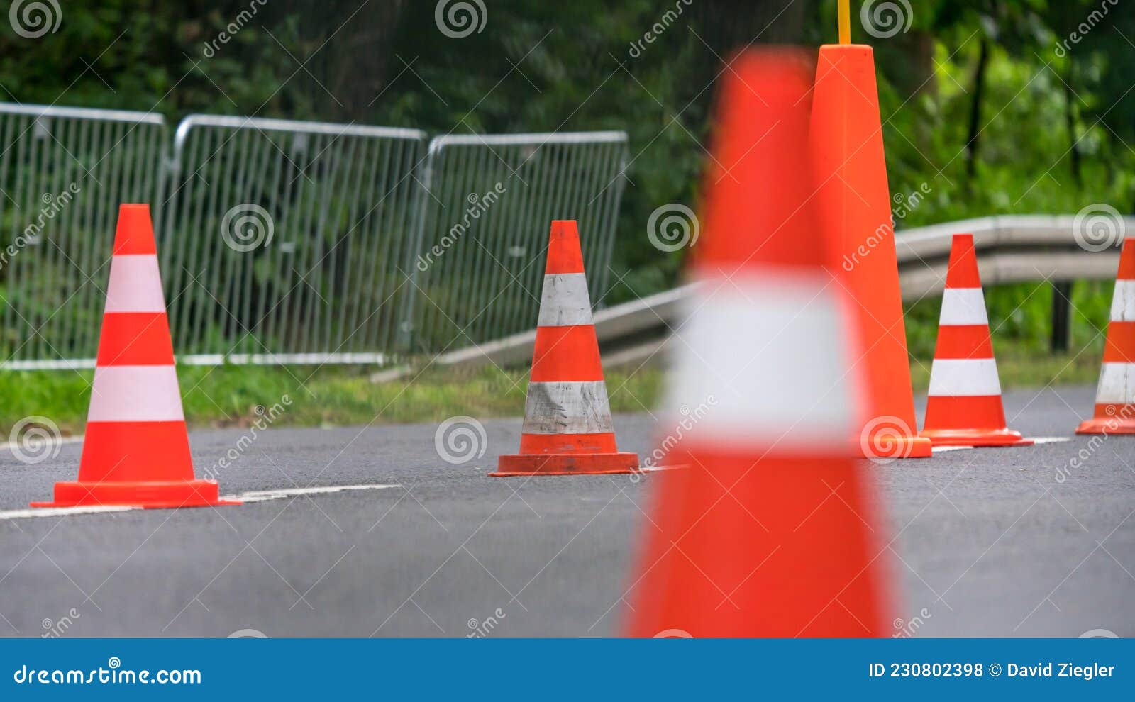 Traffic cones on a street stock photo. Image of symbol - 230802398