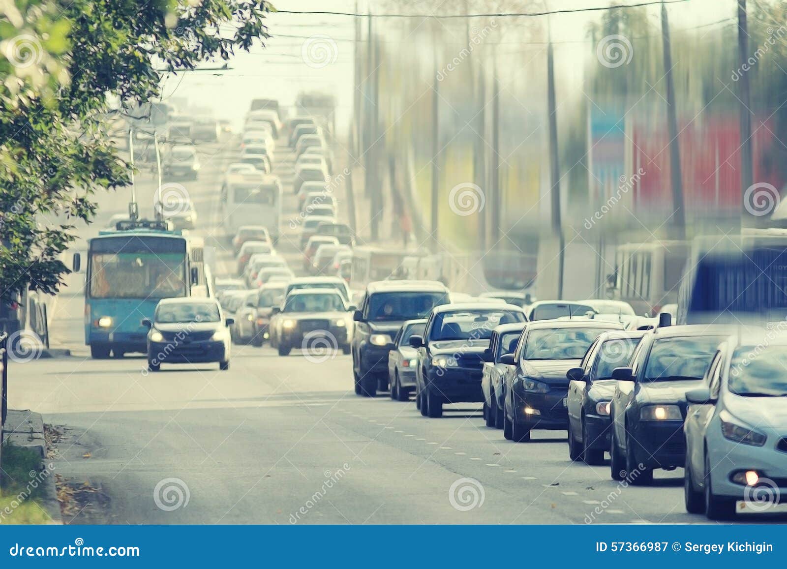 Traffic Congestion After Working Hours In New York City. People Going ...
