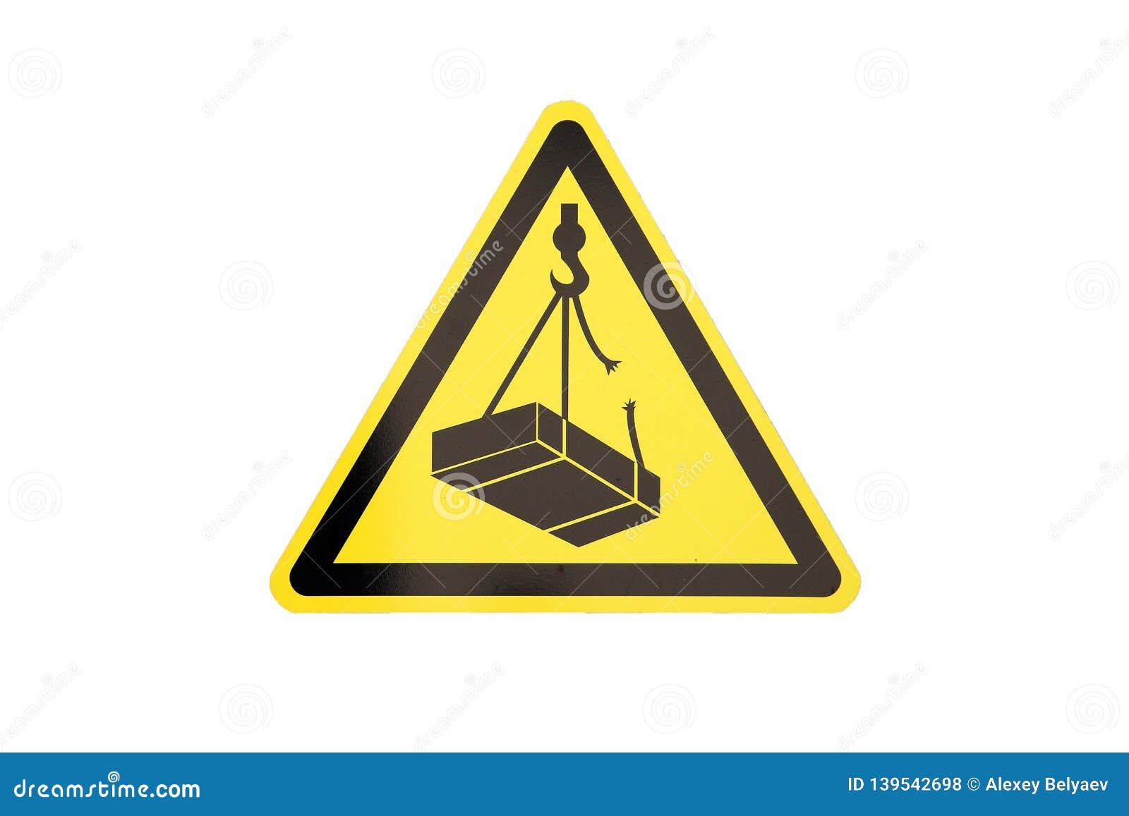 Traffic Construction Yellow Triangular Sign Warning about Falling Weigh ... Traffic Construction Yellow Triangular Sign Warning about Falling Weigh ...
