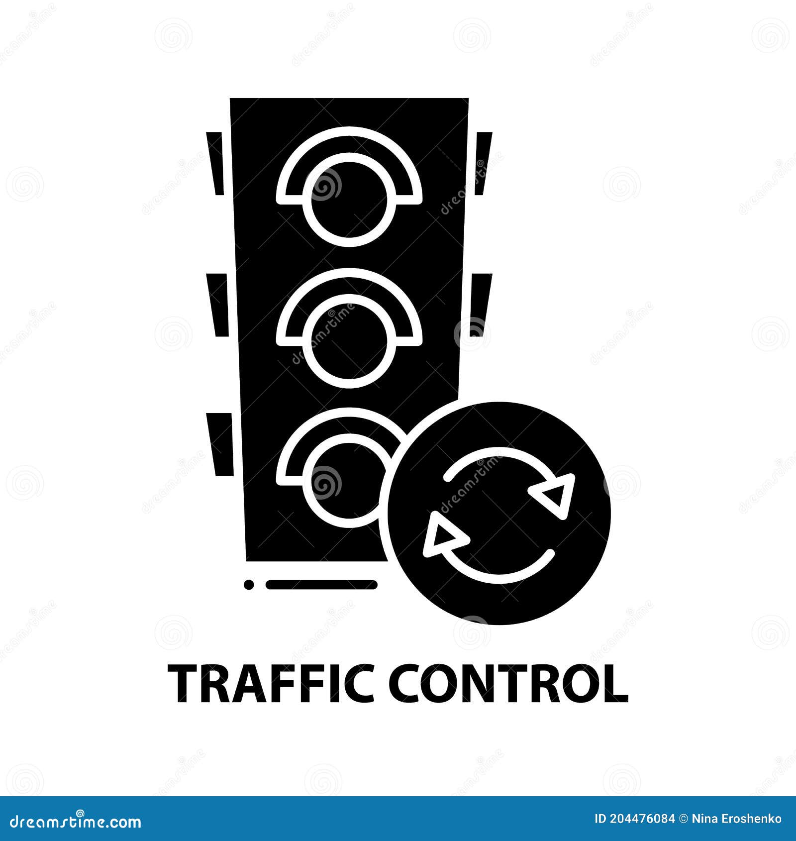 Traffic Control Icon, Black Vector Sign with Editable Strokes, Concept ...