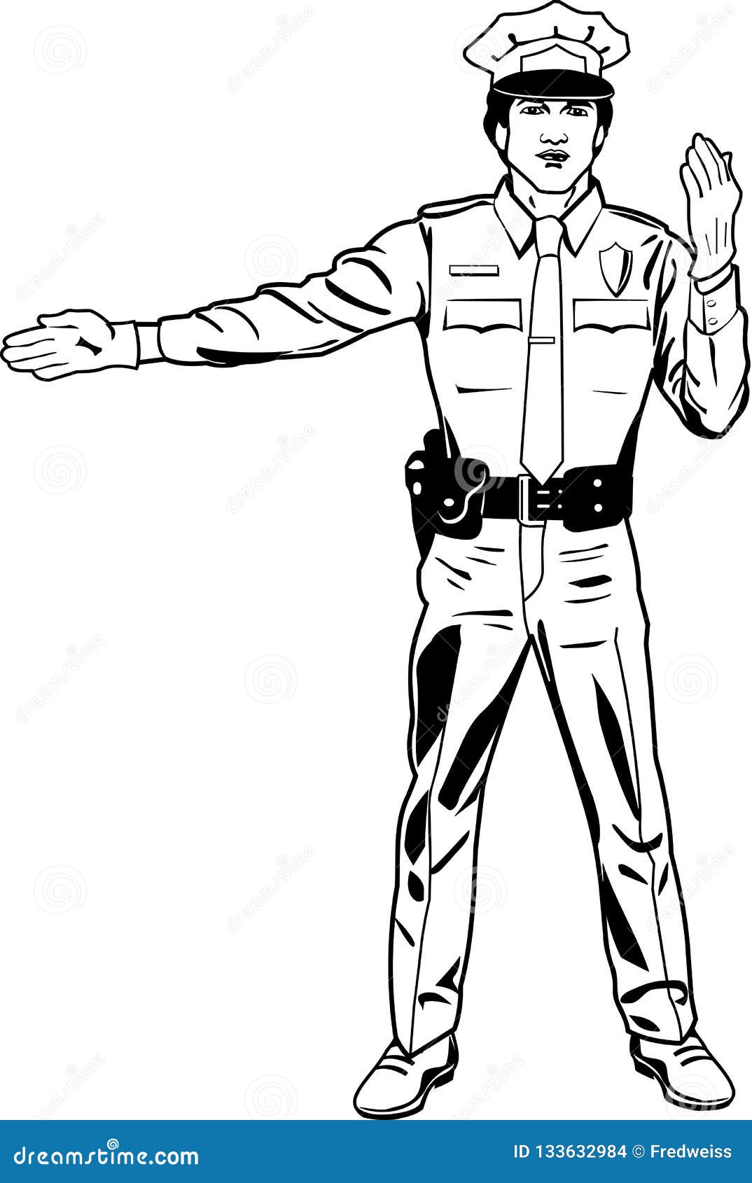 Traffic Control Illustration Stock Vector - Illustration of policeman ...
