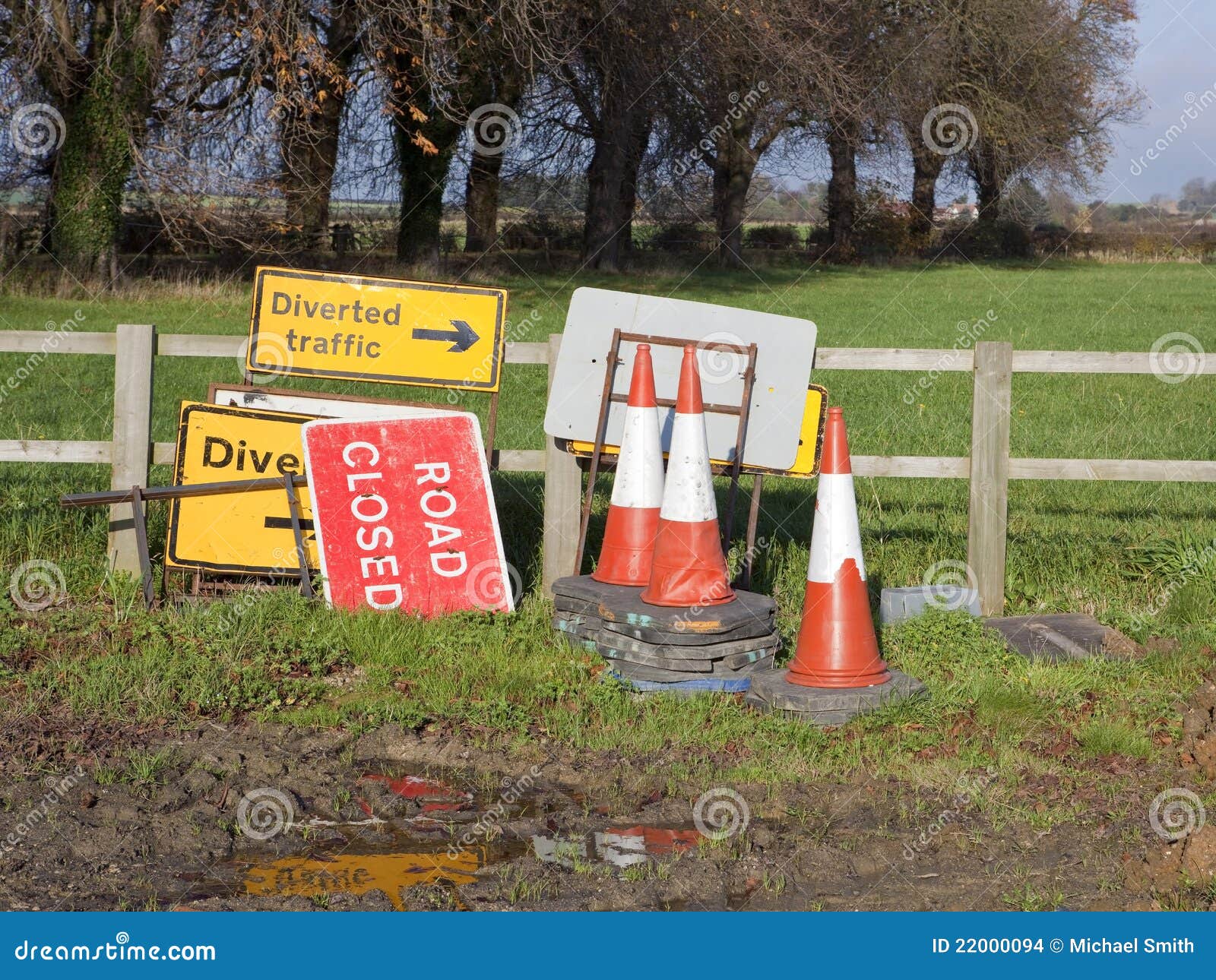 Traffic control signs stock photo. Image of cones, road - 22000094