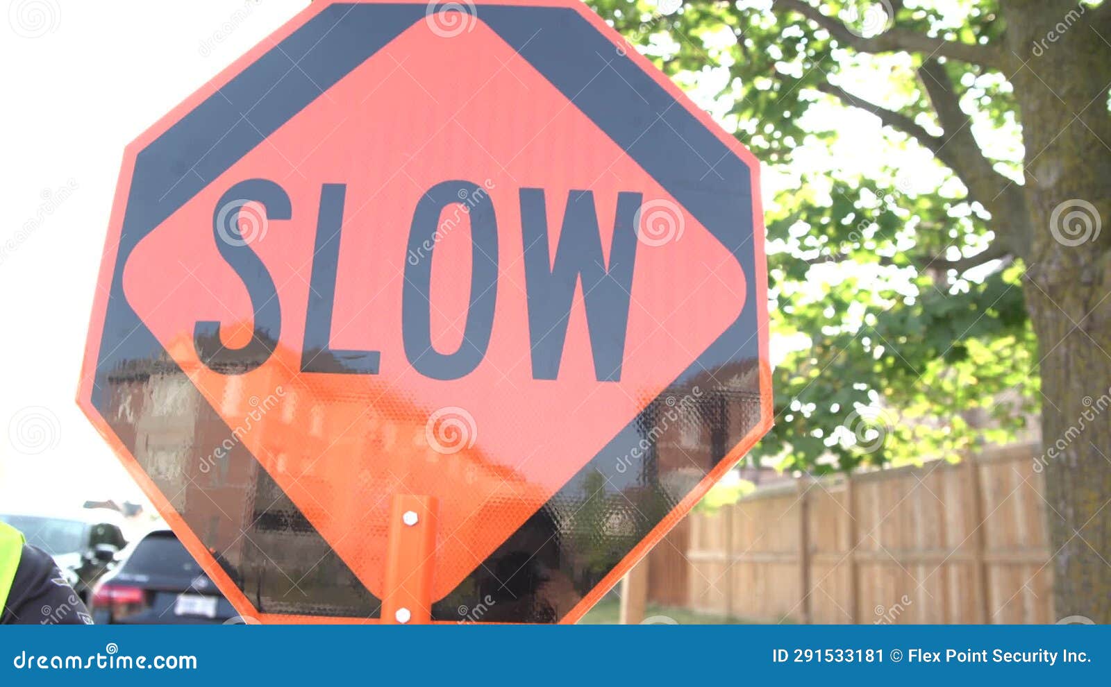 Traffic Control with Stop Slow Sign According To Construction Plan ...